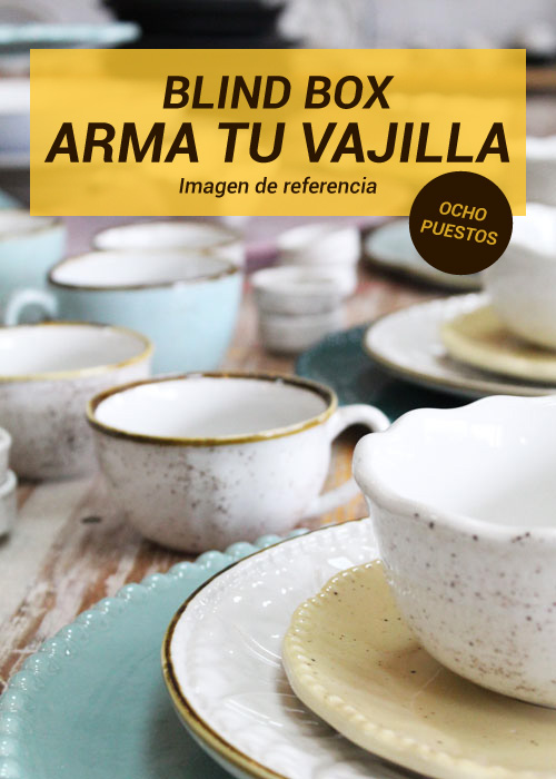 Blind Box Arma tu Vajilla x8 puestos. Vajillas en porcelana hechas a Mano.
